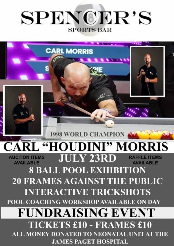 Charity Pool Exhibition & Coaching Workshop at Spencers in Great ...