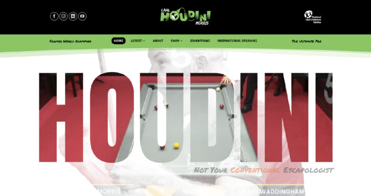 Carl 'Houdini' Morris Brand Launch - Carl Morris Pool Player